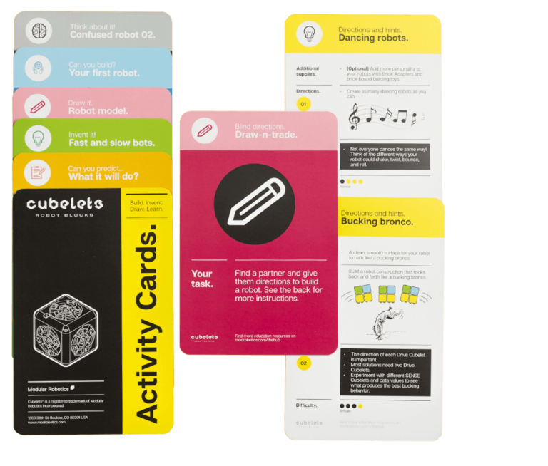 Cubelets Activity Cards - Modular Robotics | Cubelets robot blocks